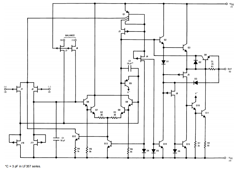 LF356N Operational Amplifier: Pinout, Datasheet, and Circuits